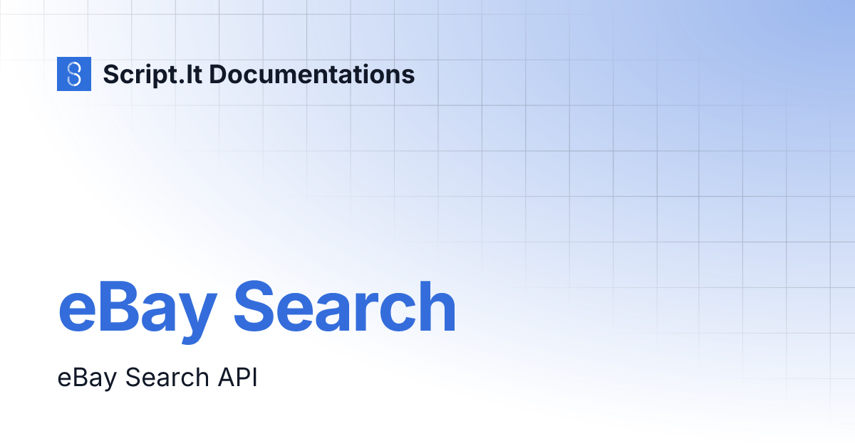 eBay Search | Script.It Documentations